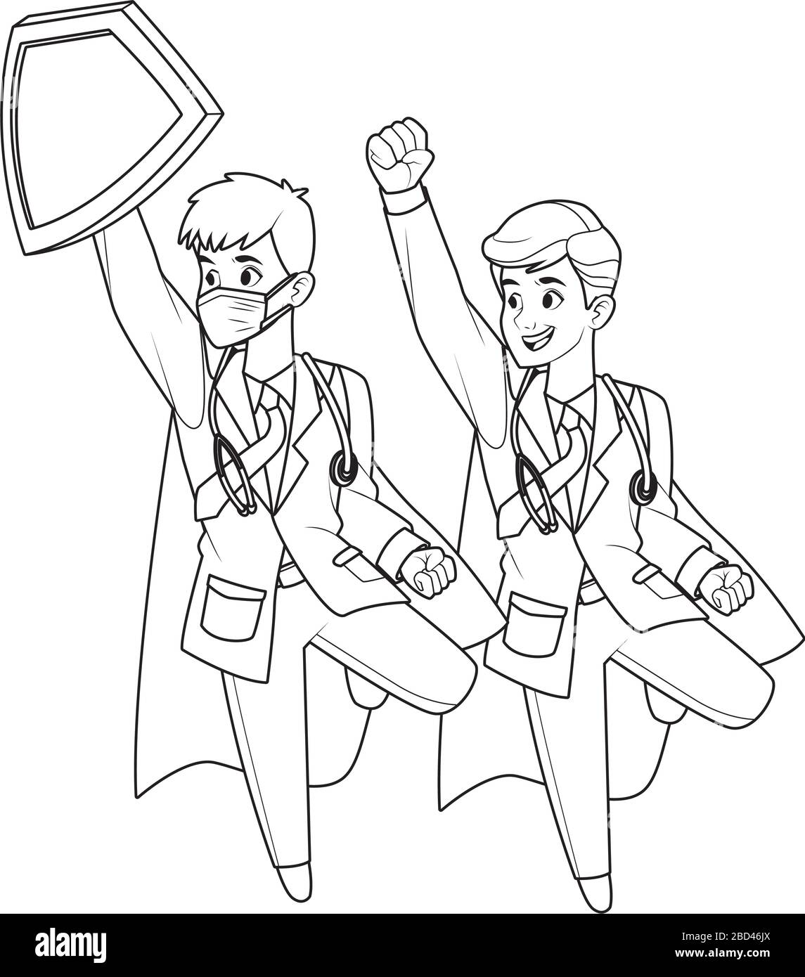 super doctors staff flying comic characters Stock Vector Image & Art ...