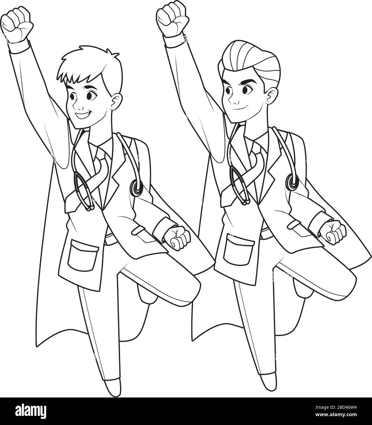 super doctors staff flying comic characters Stock Vector Image & Art ...