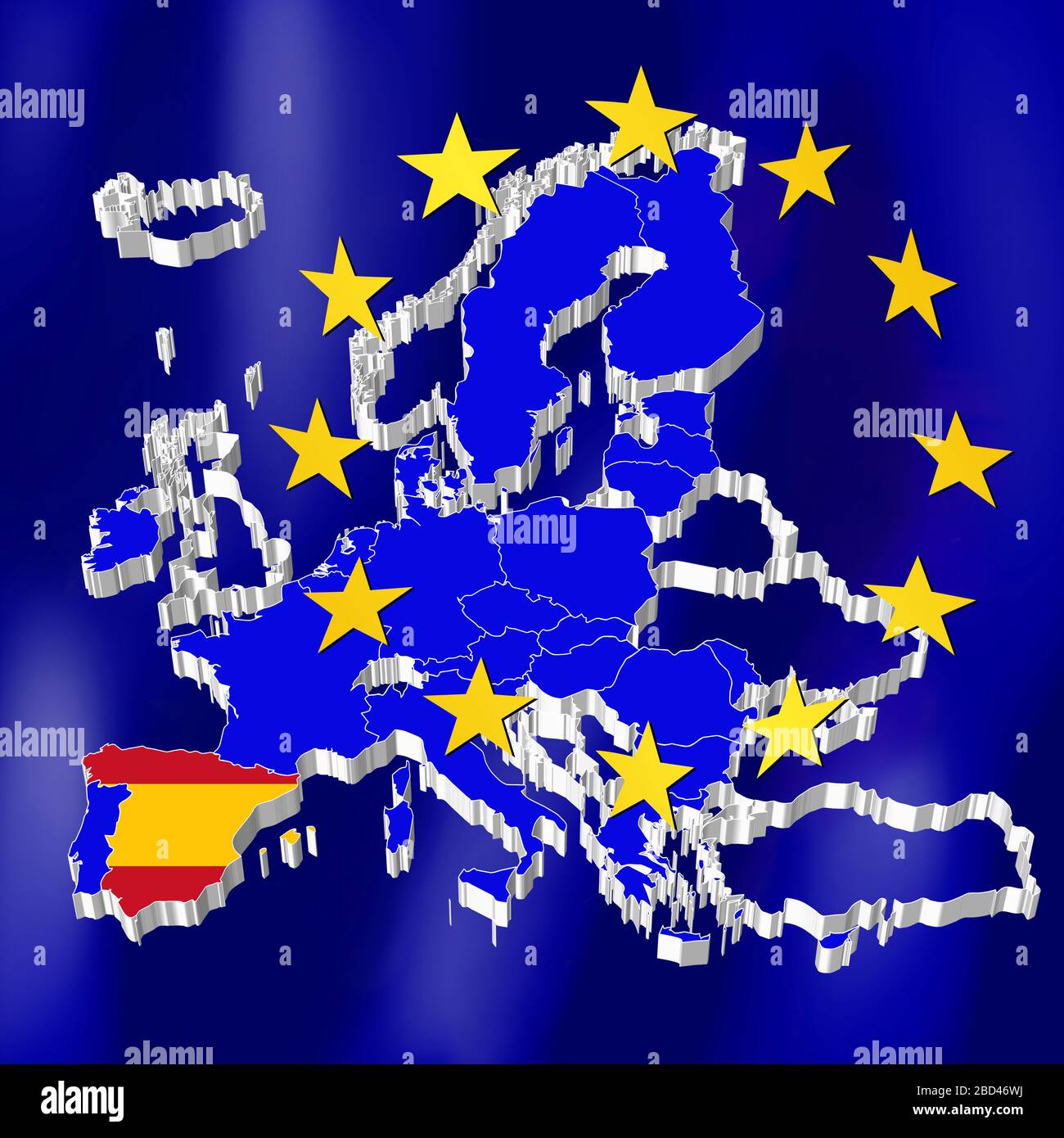 European Union map - Spain Stock Photo - Alamy