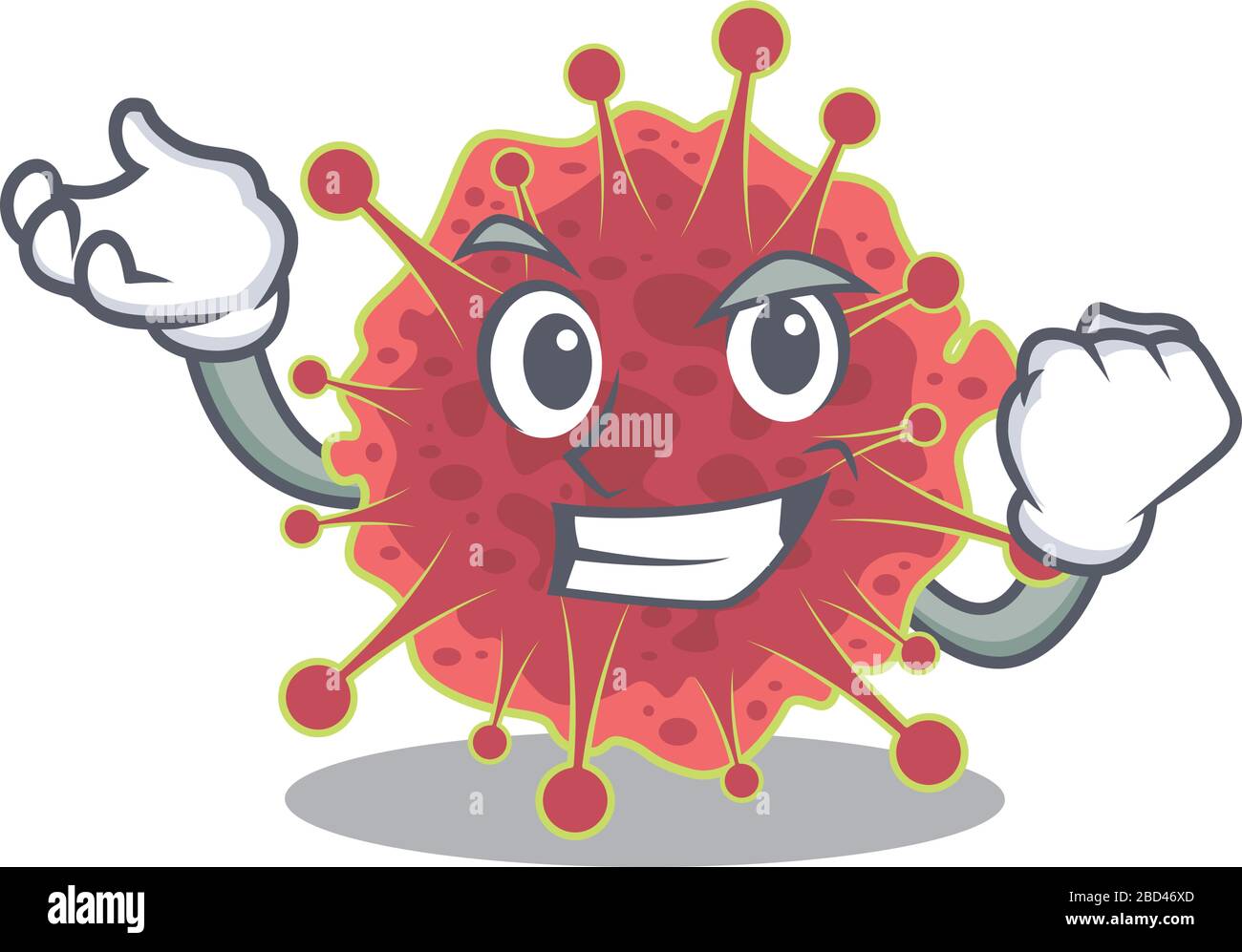 A dazzling coronaviridae mascot design concept with happy face Stock ...