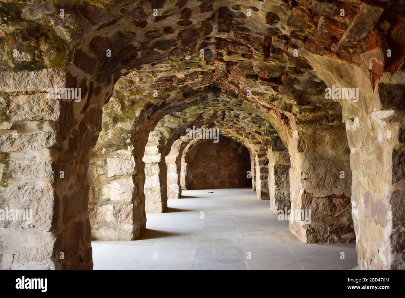 Historical Fort Stone Wall Corridor Stock Photography Image Stock Photo ...