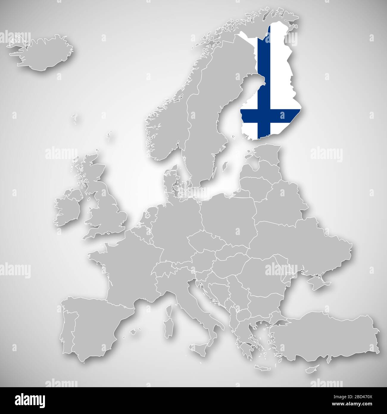 Map of Europe - Finland Stock Photo - Alamy