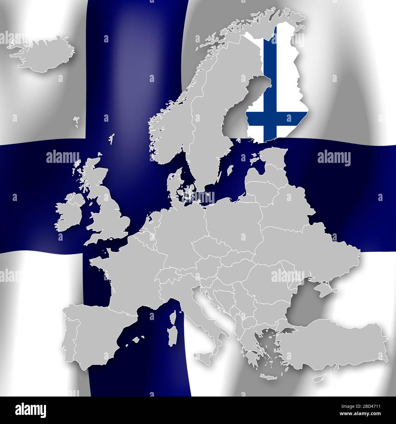 Map of Europe - Finland Stock Photo - Alamy