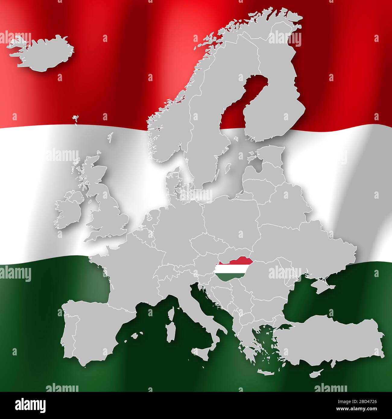 Map of Europe - Hungary Stock Photo - Alamy