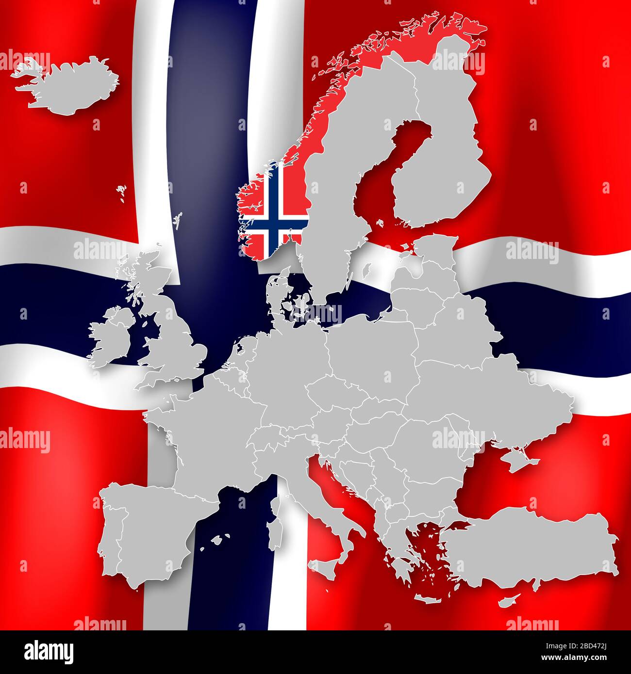 Map of Europe - Norway Stock Photo - Alamy