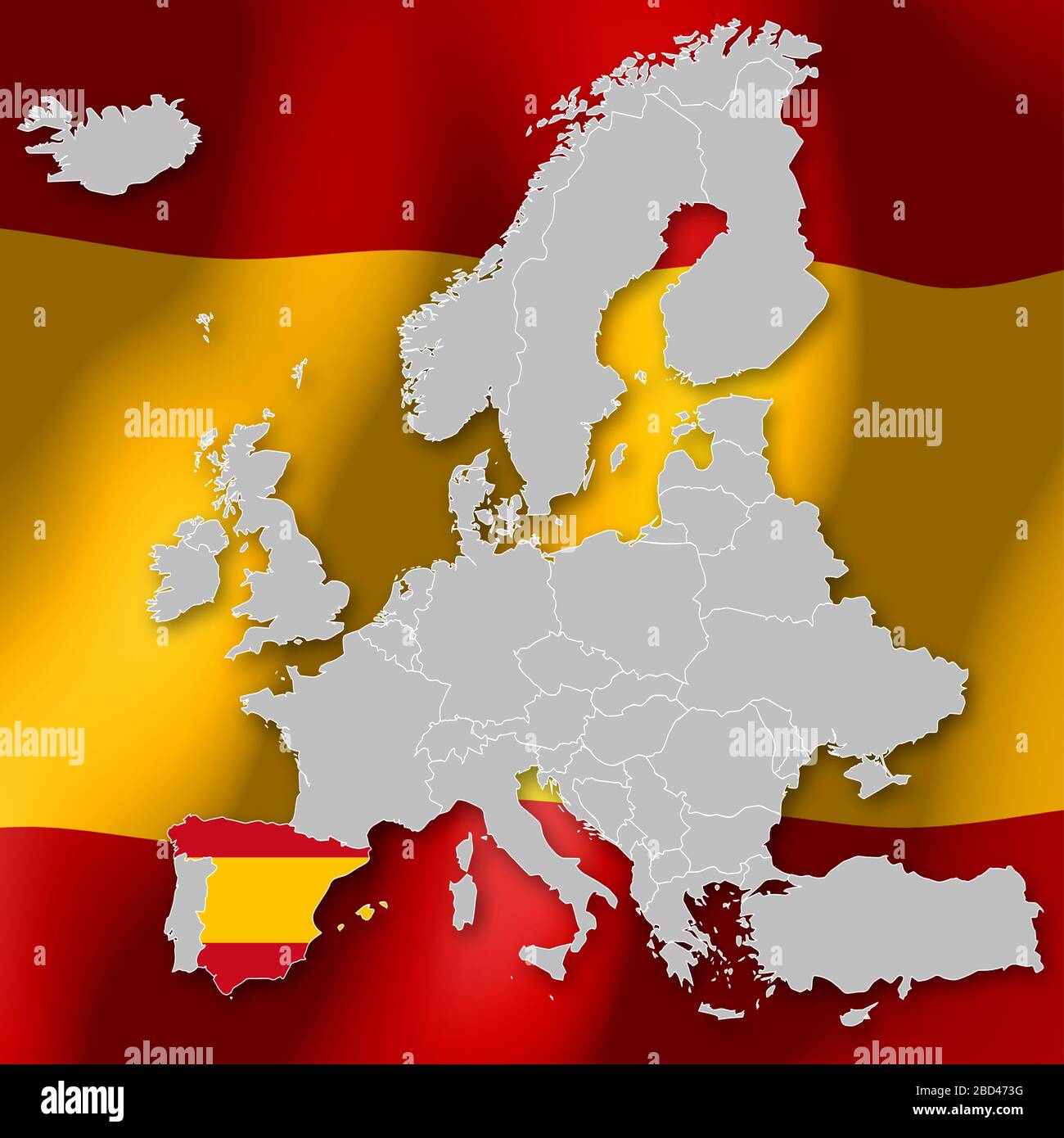 Map of Europe - Spain Stock Photo - Alamy