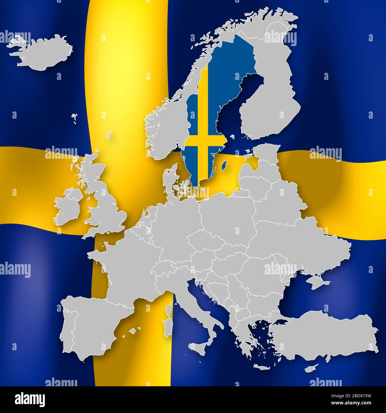 Map of Europe - Sweden Stock Photo - Alamy