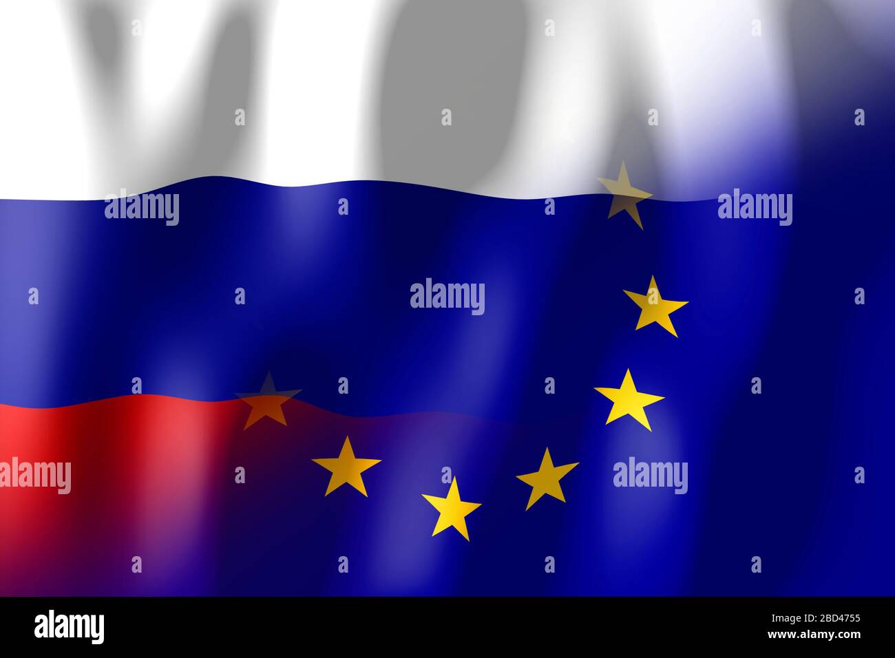 Russia and European Union flags Stock Photo - Alamy