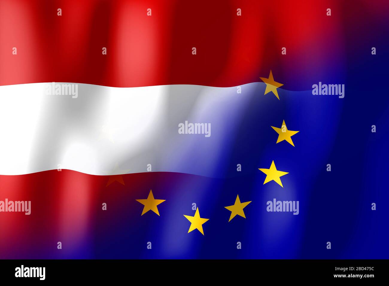 Austria and European Union flags Stock Photo - Alamy