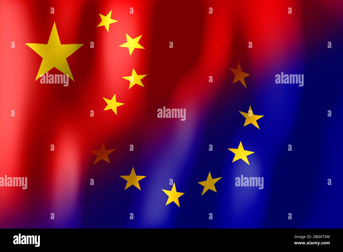 China and European Union flags Stock Photo - Alamy