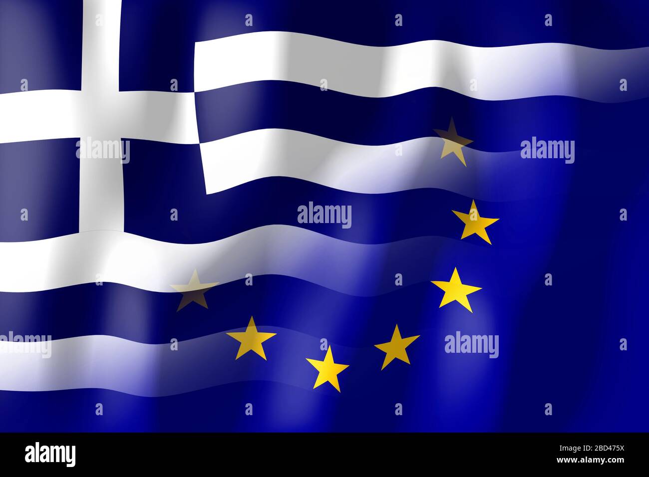 Greece and European Union flags Stock Photo - Alamy