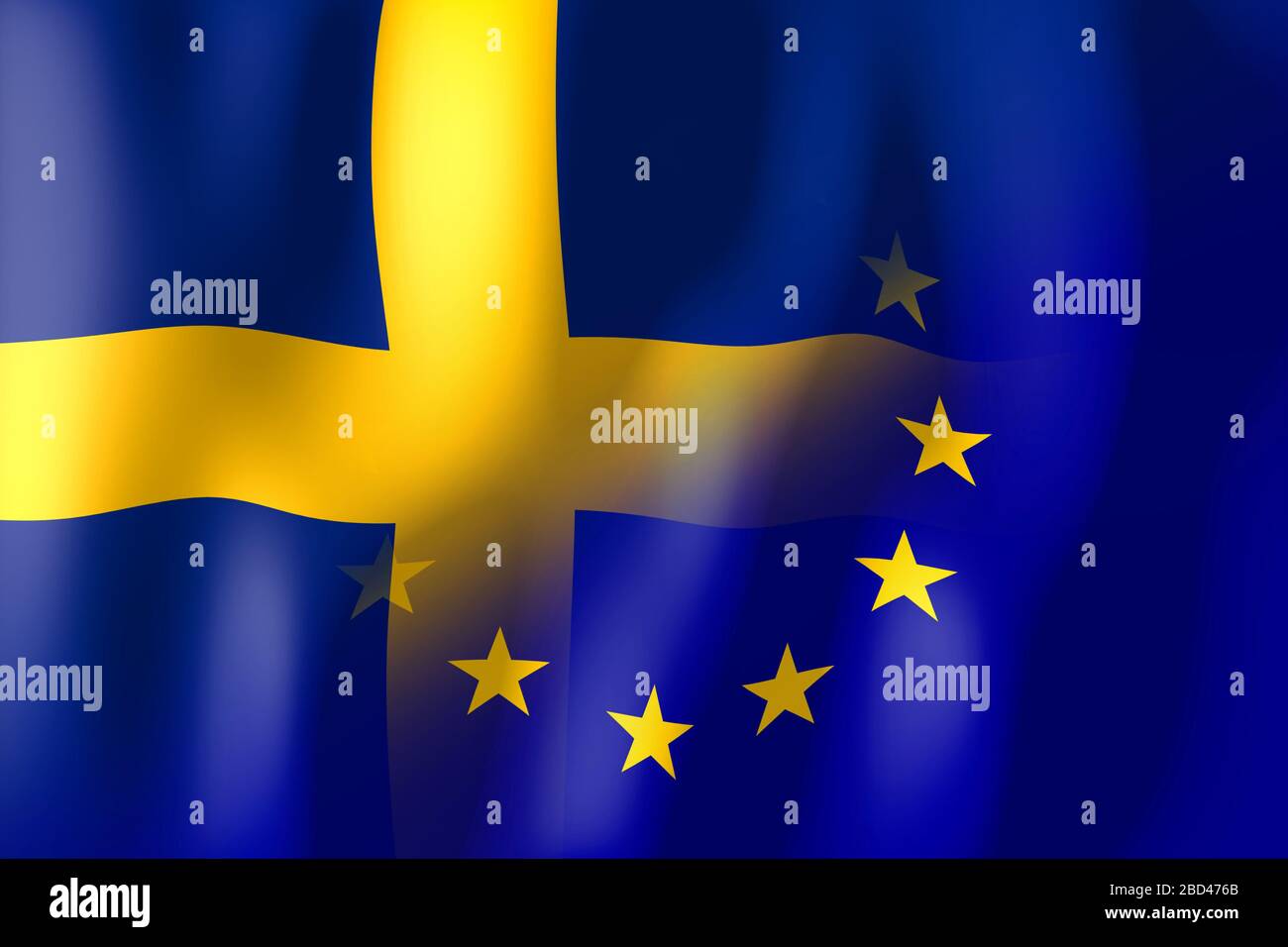 Sweden and European Union flags Stock Photo - Alamy