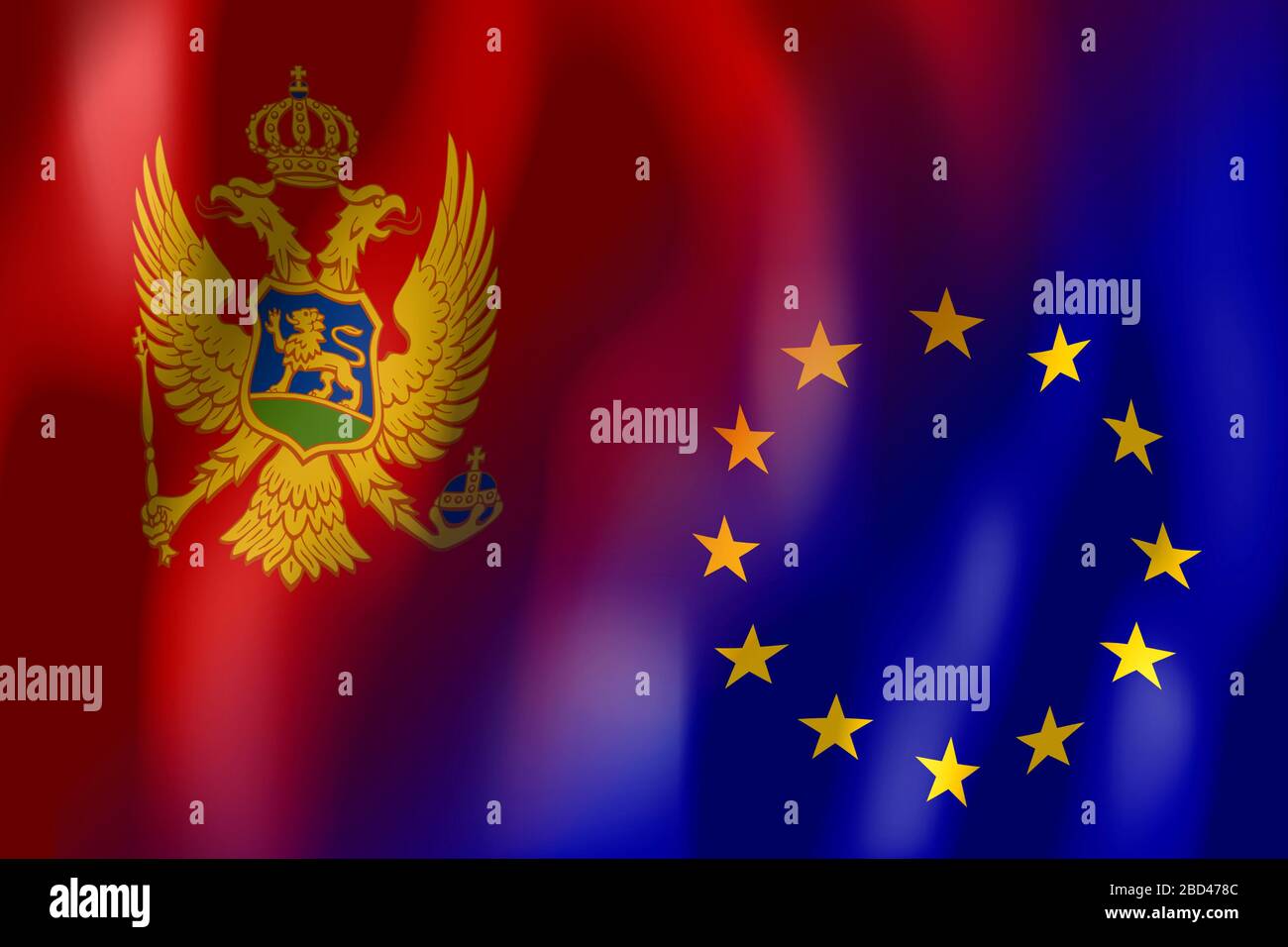 Montenegro european union flags hi-res stock photography and images - Alamy
