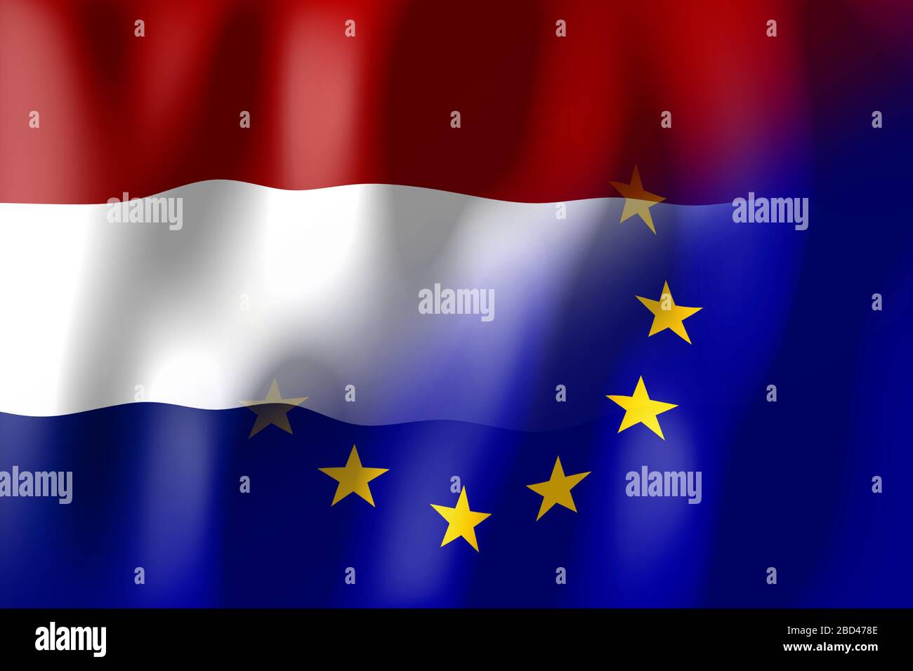 Netherlands and European Union flags Stock Photo - Alamy