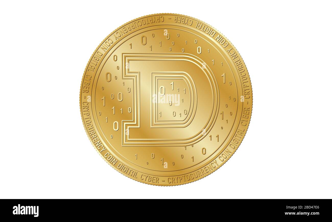 Dash currency - golden coin Stock Photo - Alamy