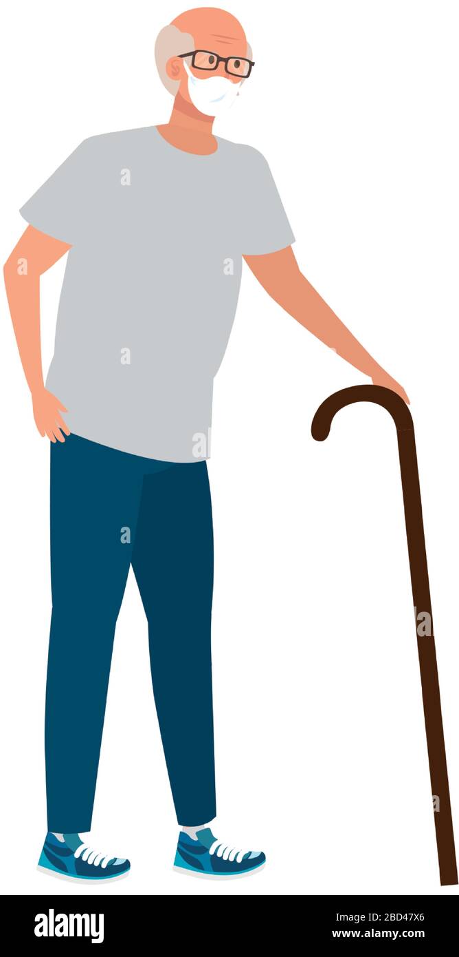 Mature man mask protection Stock Vector Images - Alamy