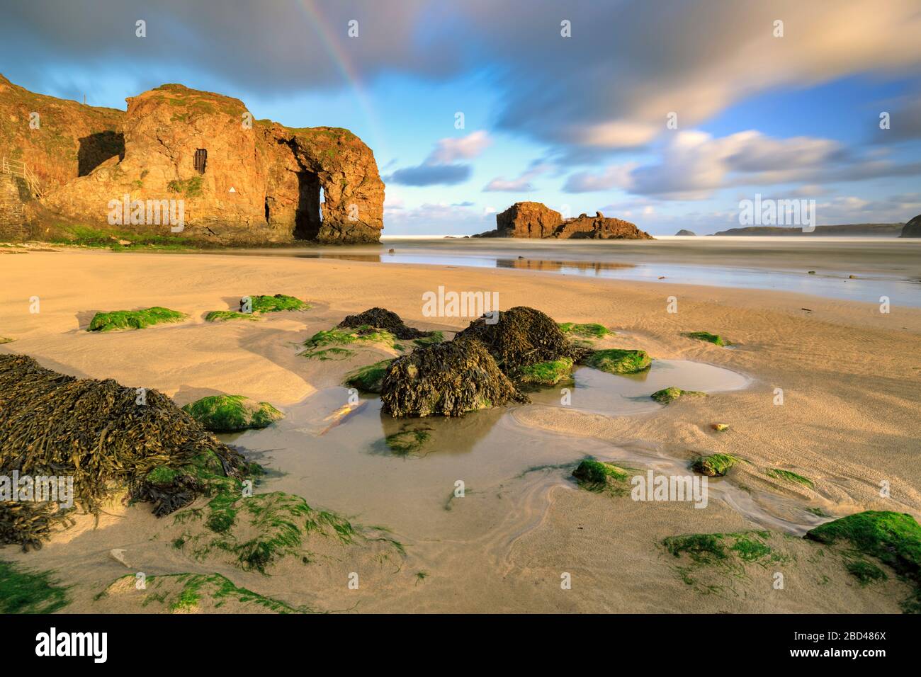 The natural seas arch at Perranporth in Cornwall Stock Photo - Alamy