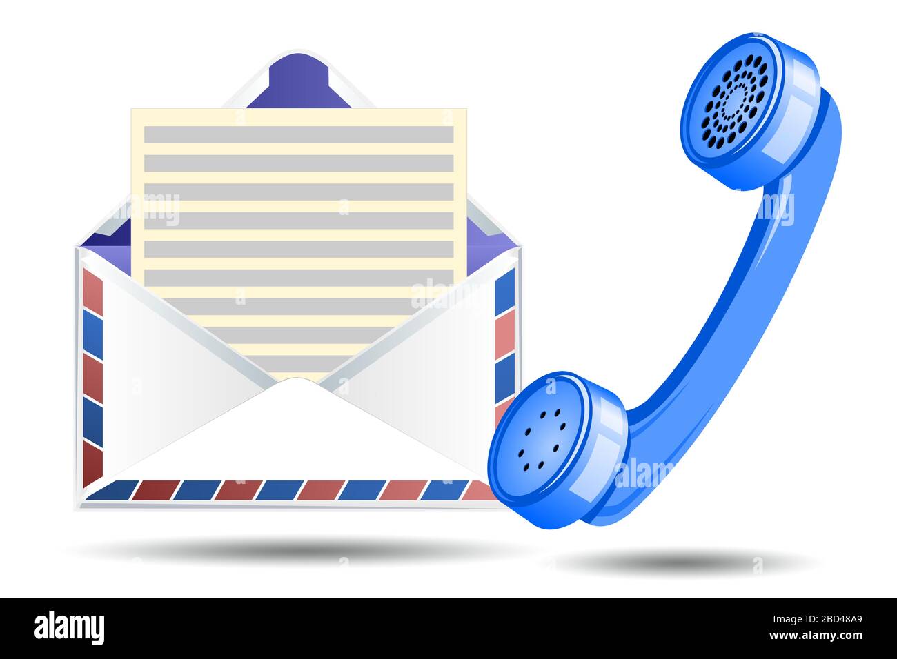 Letter and phone illustration Stock Photo - Alamy