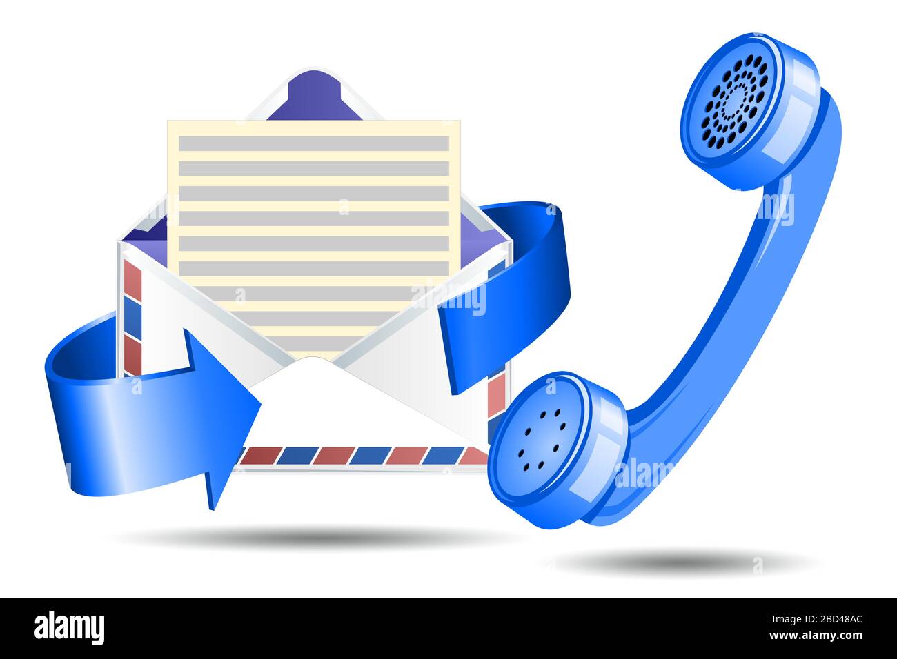 Letter and phone illustration Stock Photo - Alamy