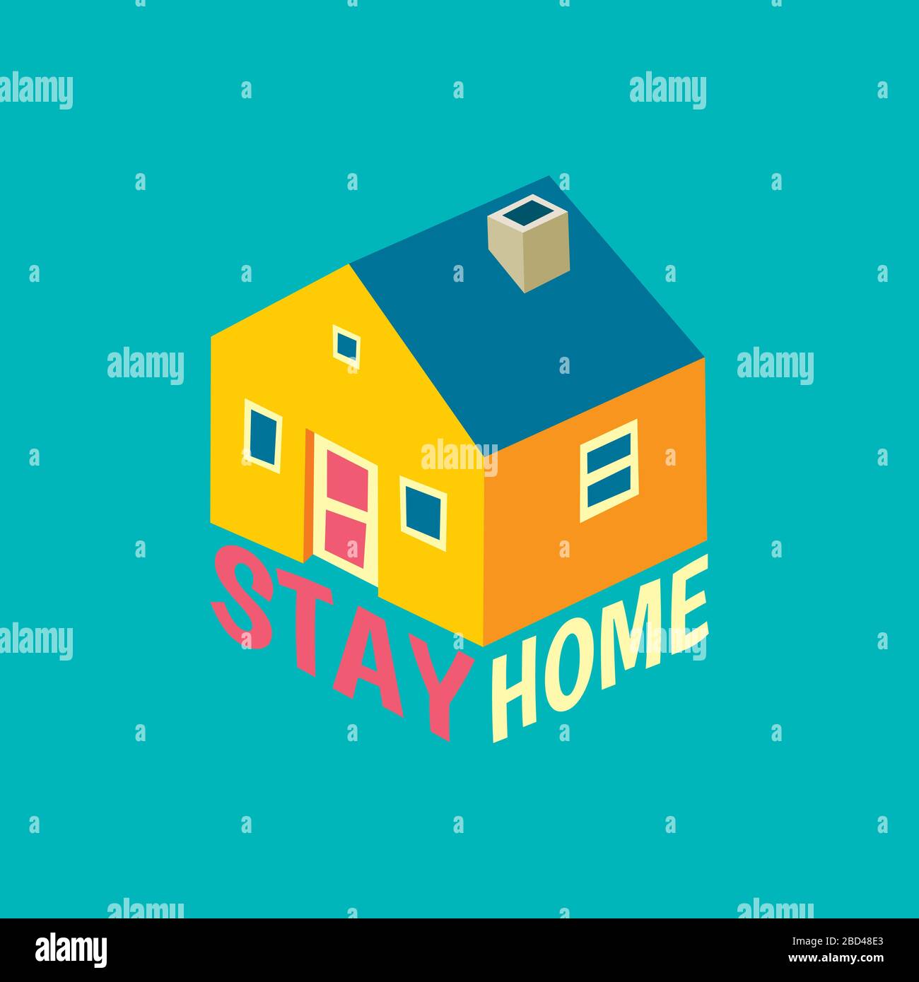 stay at home concept coronavirus quarantine vector art Stock Vector ...