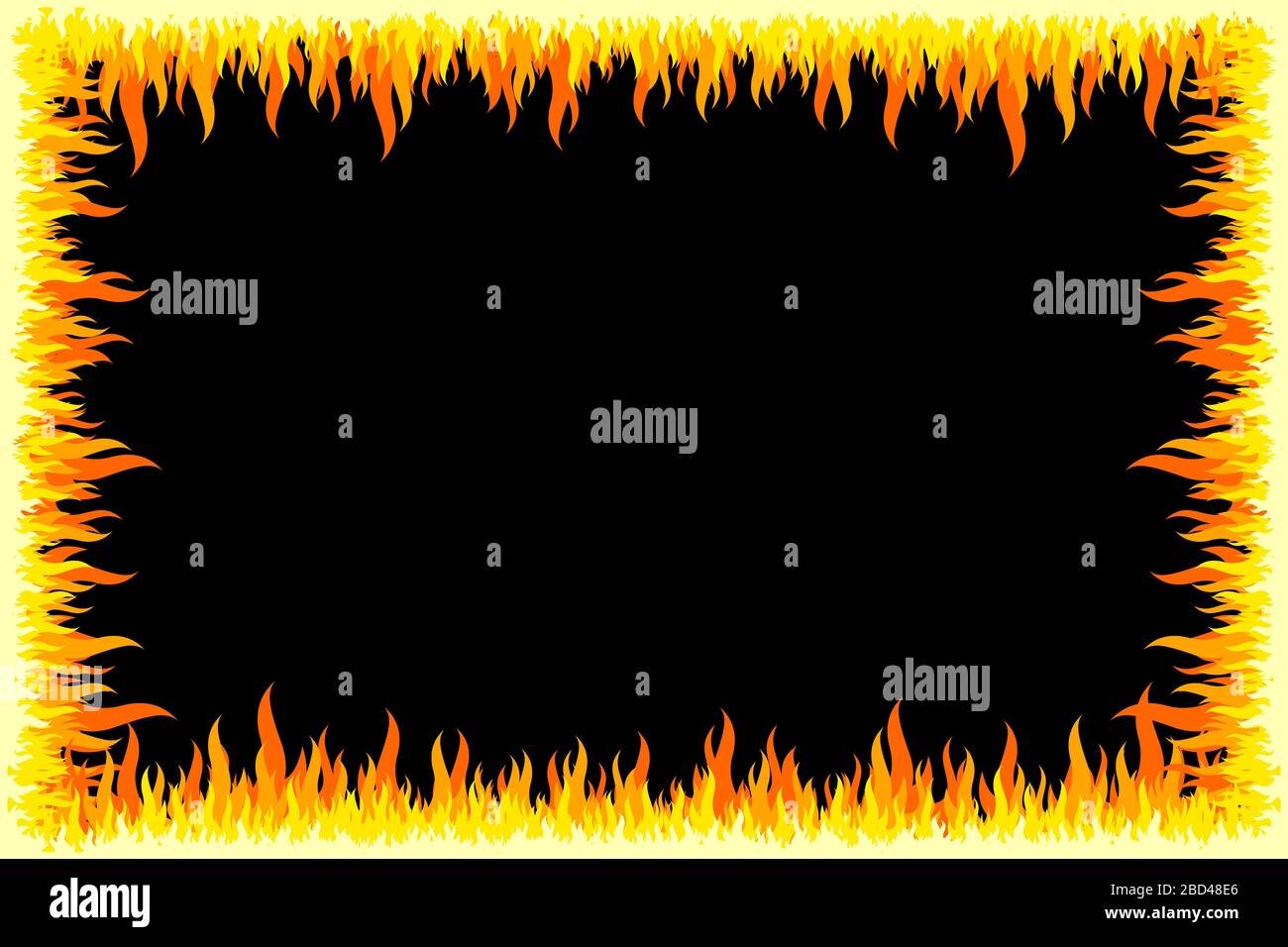 Fire frame - black background Stock Photo - Alamy