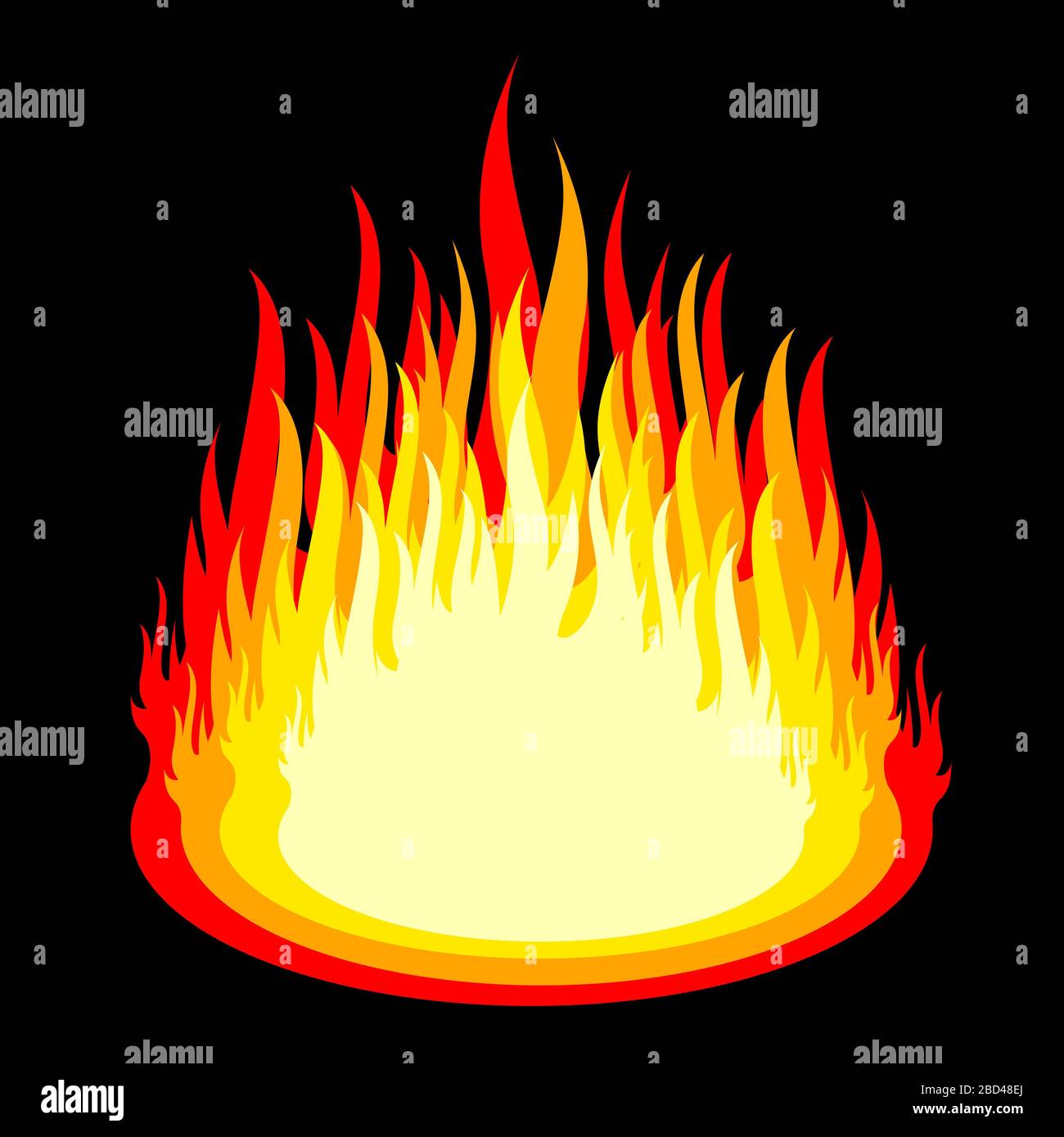 Fire illustration - black background Stock Photo - Alamy