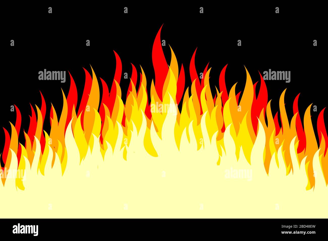 Fire illustration - black background Stock Photo - Alamy