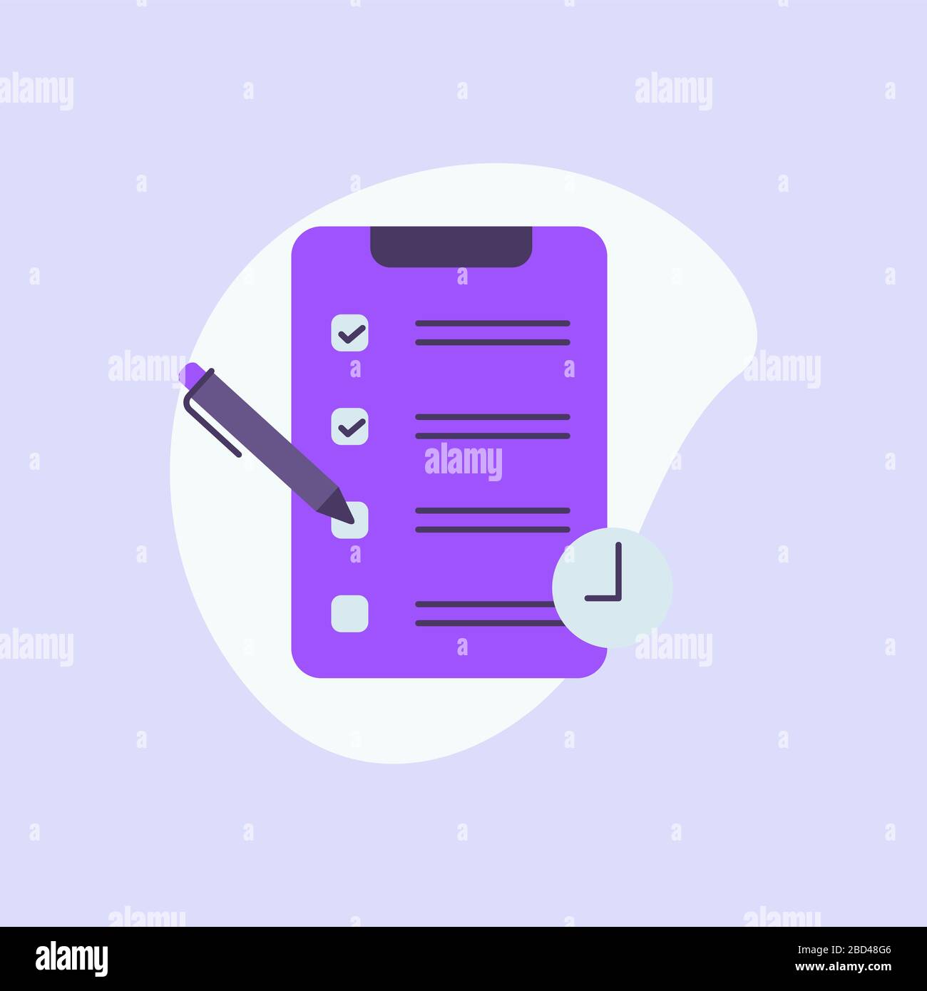 business checklist clipboard icon with modern flat style fluid ...