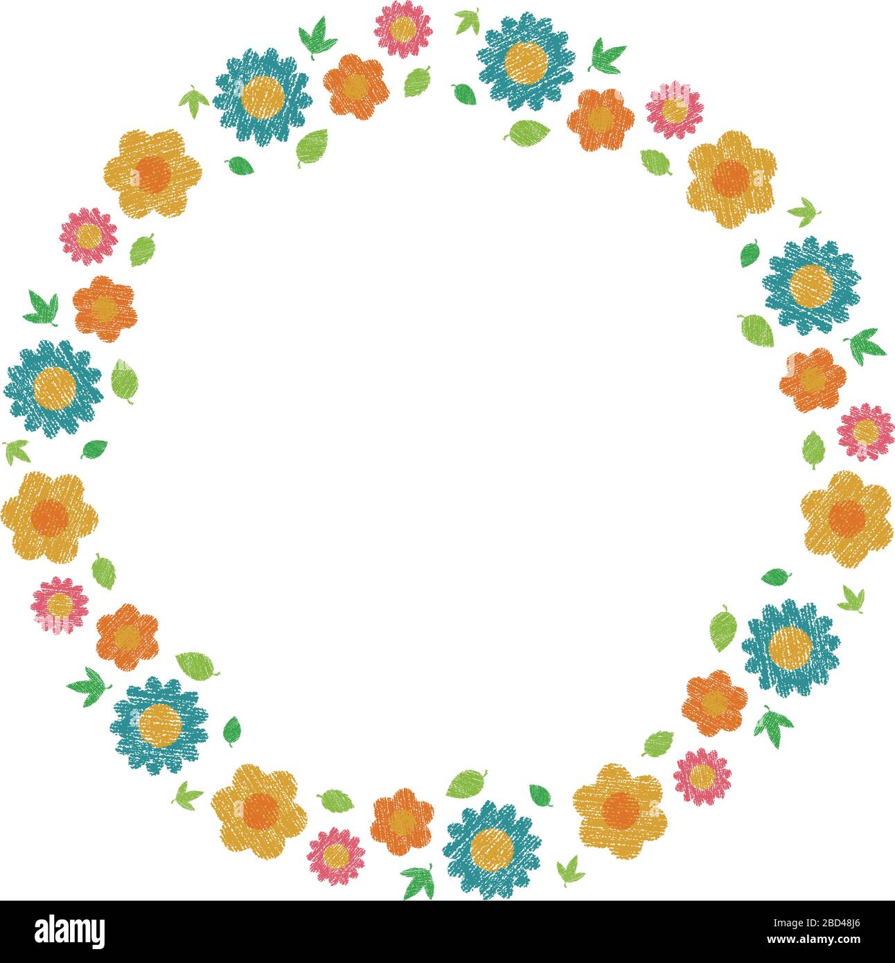 vector floral circle illustration for greeting card and invitation ...