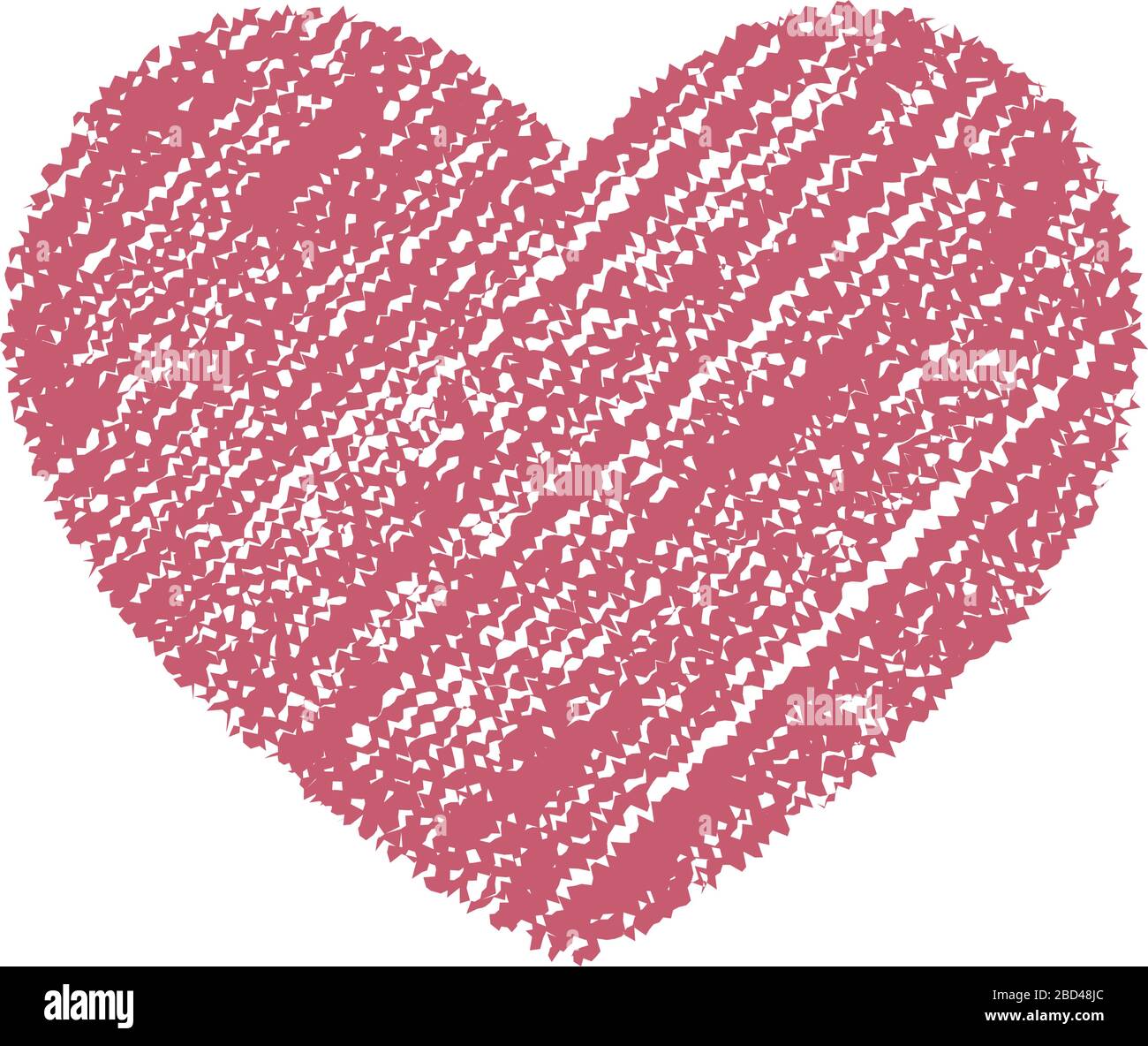 Heart shape illustration (handwriting style / Colored pencil stroke ...