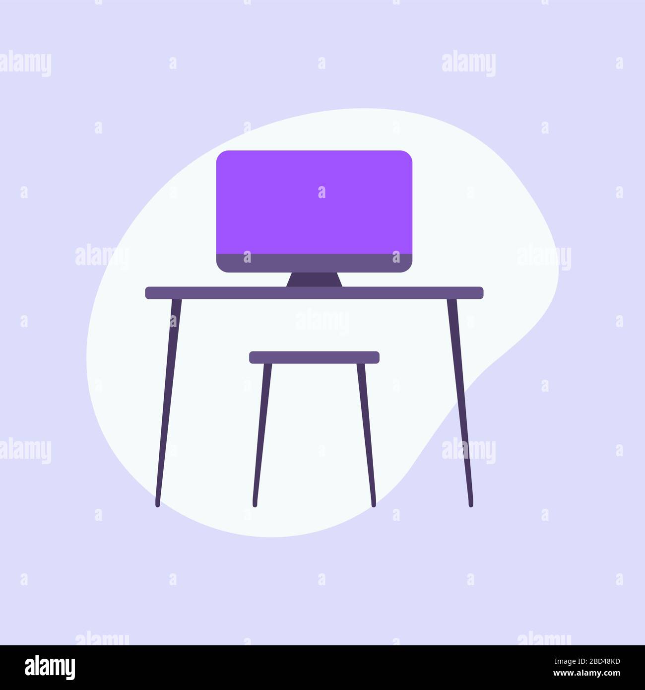 computer desktop icon with modern flat style fluid background shape and ...