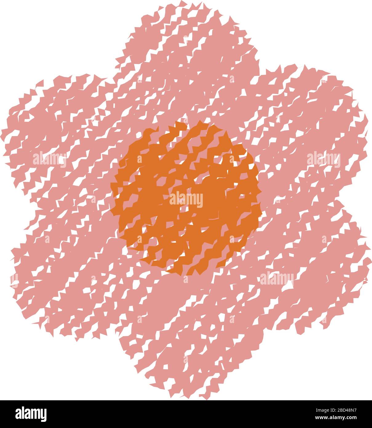 Flower illustration (handwriting style / Colored pencil stroke Stock ...