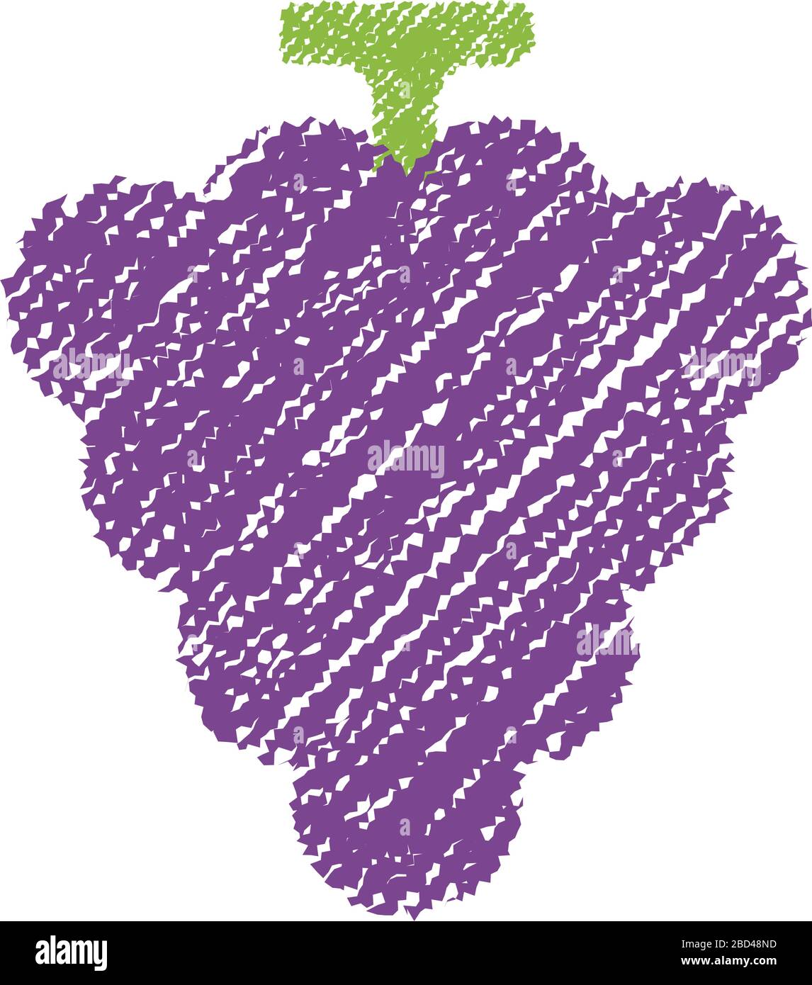 Grape illustration (handwriting style / Colored pencil stroke Stock ...