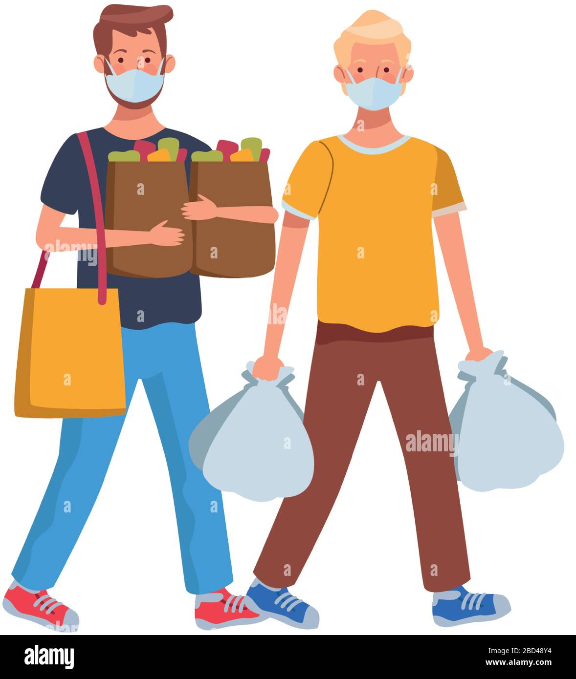 men using face masks in supermarket Stock Vector Image & Art - Alamy