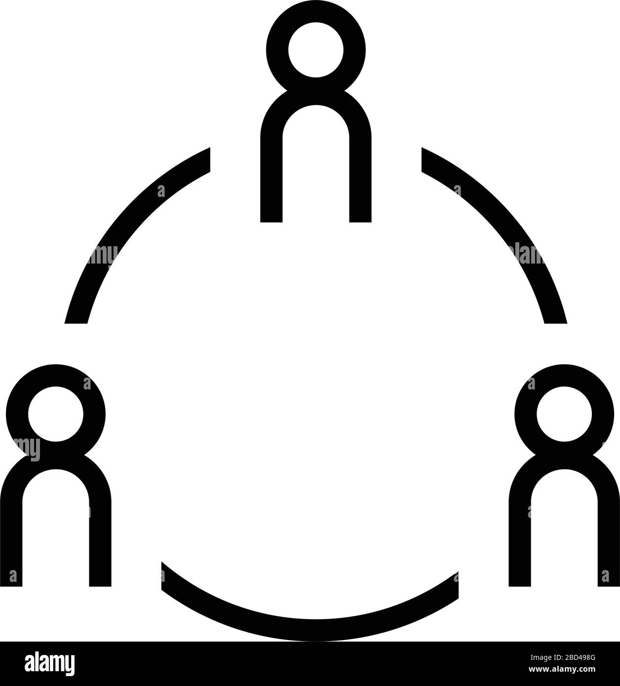 thin line sharp vector icon / teamwork, social network, group Stock ...