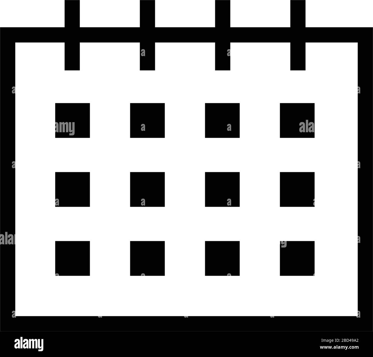 thin line sharp vector icon / calendar, schedule Stock Vector Image ...