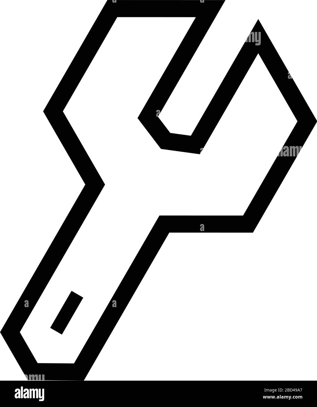 thin line sharp vector icon / spanner, wrench, tool Stock Vector Image ...