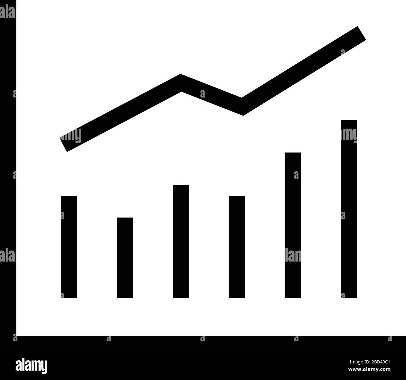 Line graph icon outline Cut Out Stock Images & Pictures - Alamy