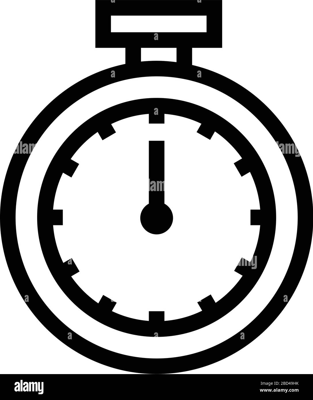 Stopwatch outline flat white Black and White Stock Photos & Images - Alamy