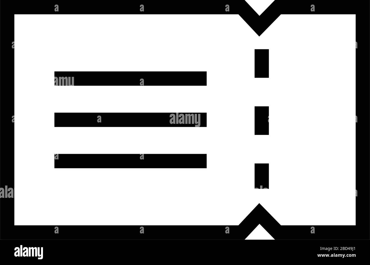 thin line sharp vector icon / ticket, coupon Stock Vector Image & Art ...