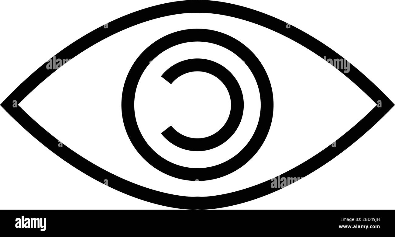 thin line sharp vector icon / eye, vision, view Stock Vector Image ...