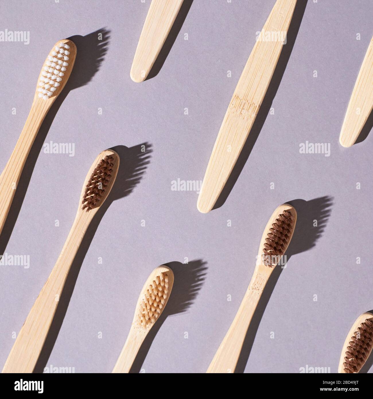 Set of bamboo toothbrushes. Different color Stock Photo - Alamy