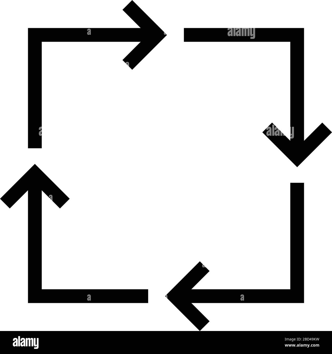 thin line sharp vector icon / arrow, recycle, rotation Stock Vector ...