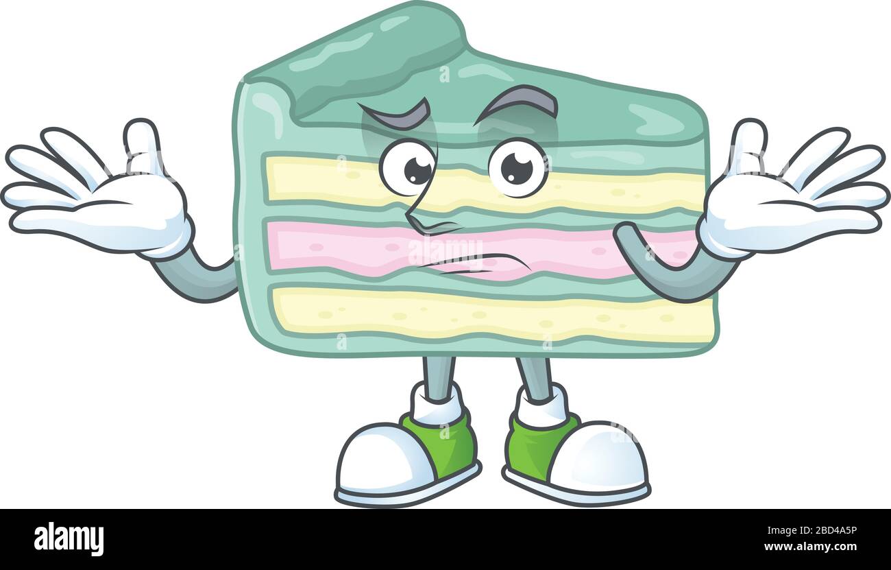 An image of vanilla slice cake in grinning mascot cartoon style Stock ...