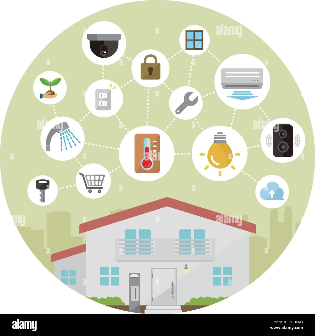 Smart house concept icons control hi-res stock photography and images - Alamy