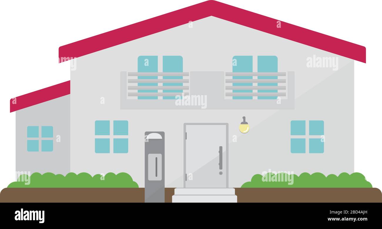 Detailed cottage houses. flat vector illustration set (color variations ...
