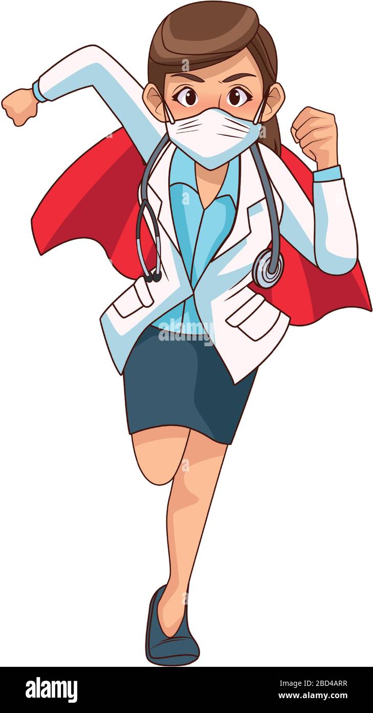 super female doctor runing character Stock Vector Image & Art - Alamy