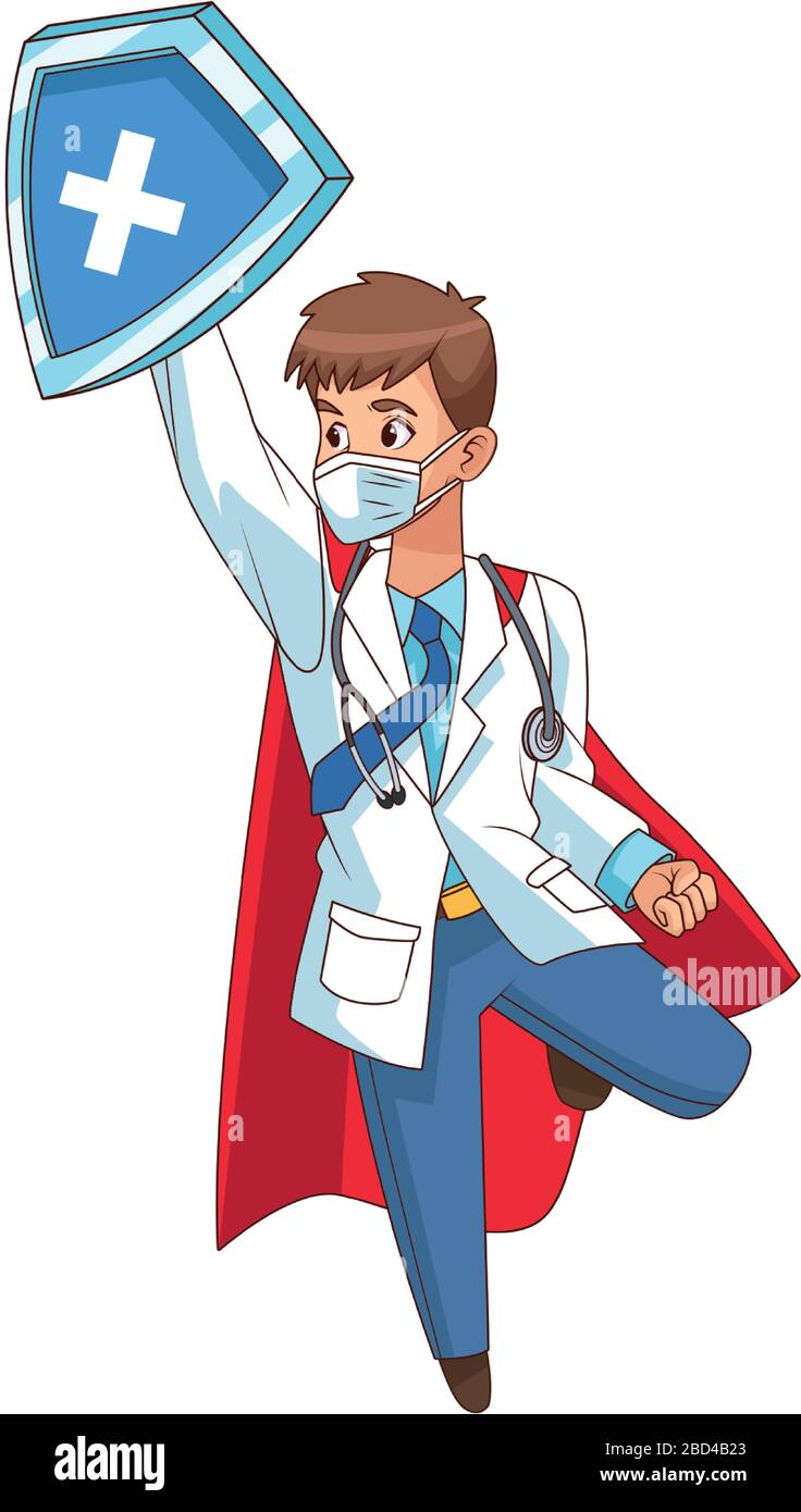 super doctor flying with shield Stock Vector Image & Art - Alamy