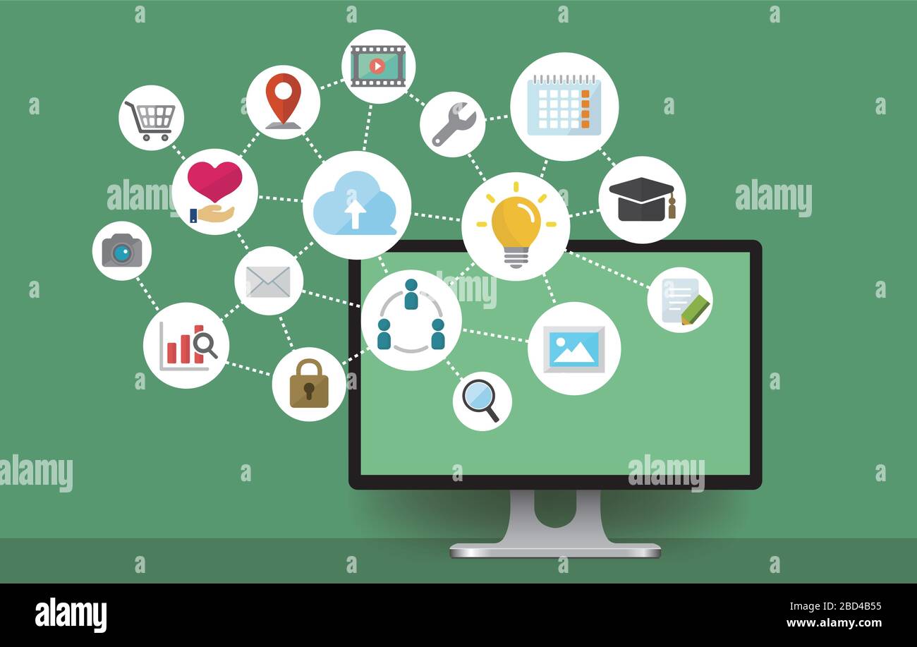 flat web banner illustration for business , technology, internet ...