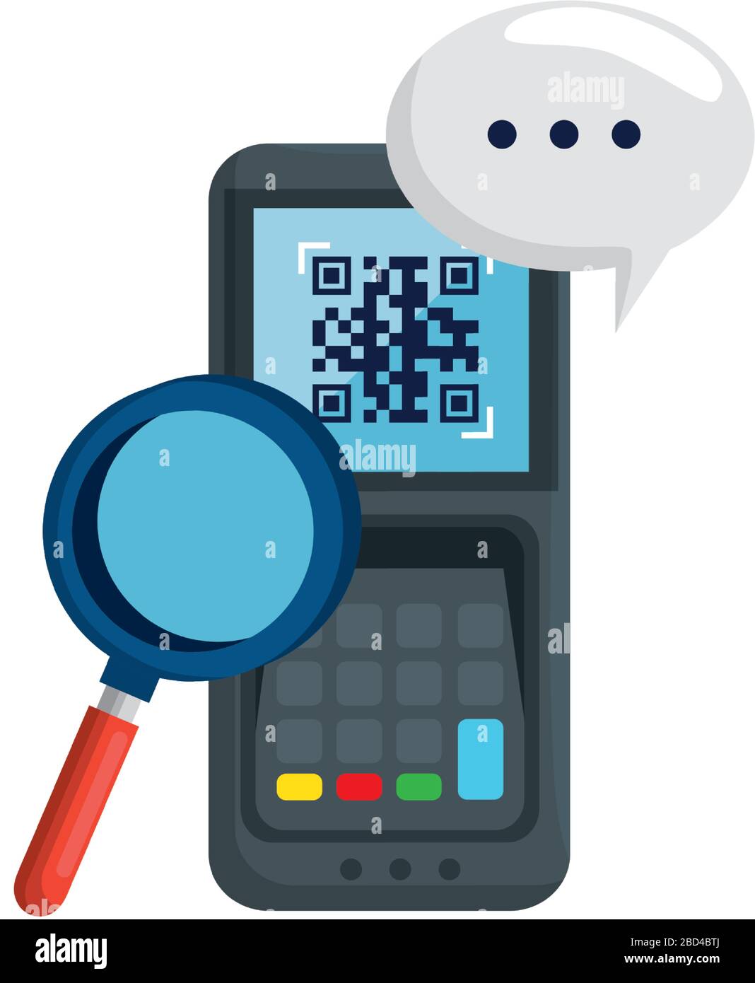 qr code inside dataphone lupe and bubble vector design Stock Vector ... qr code inside dataphone lupe and bubble vector design Stock Vector ...